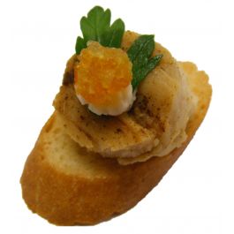 (M) Cointreau Marinated Chicken with Confit of Orange on Crostini