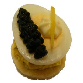 (F) Feuillete of Quail Egg with Avruga Caviar
